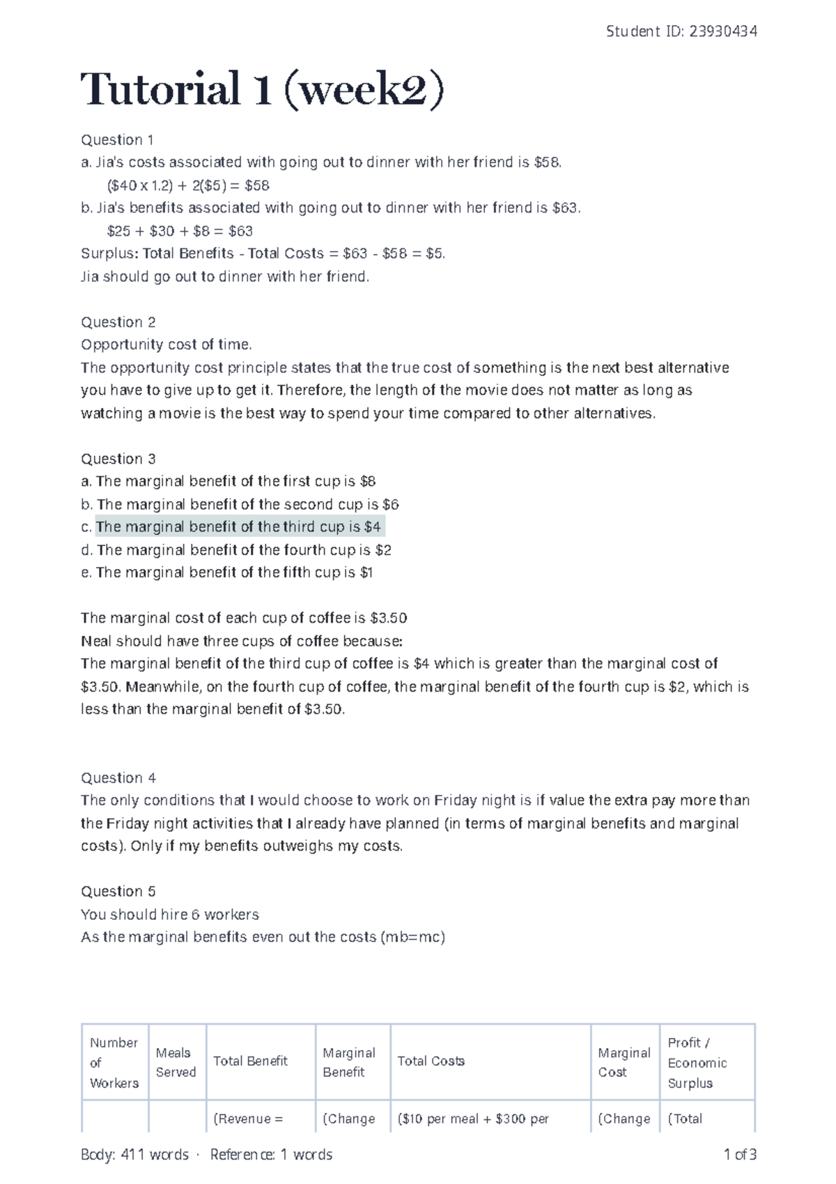 Cadmus Submission Tutorial 1 (Week 2) - Student ID: 23930434 Body: 411 words · Reference: 1 ...