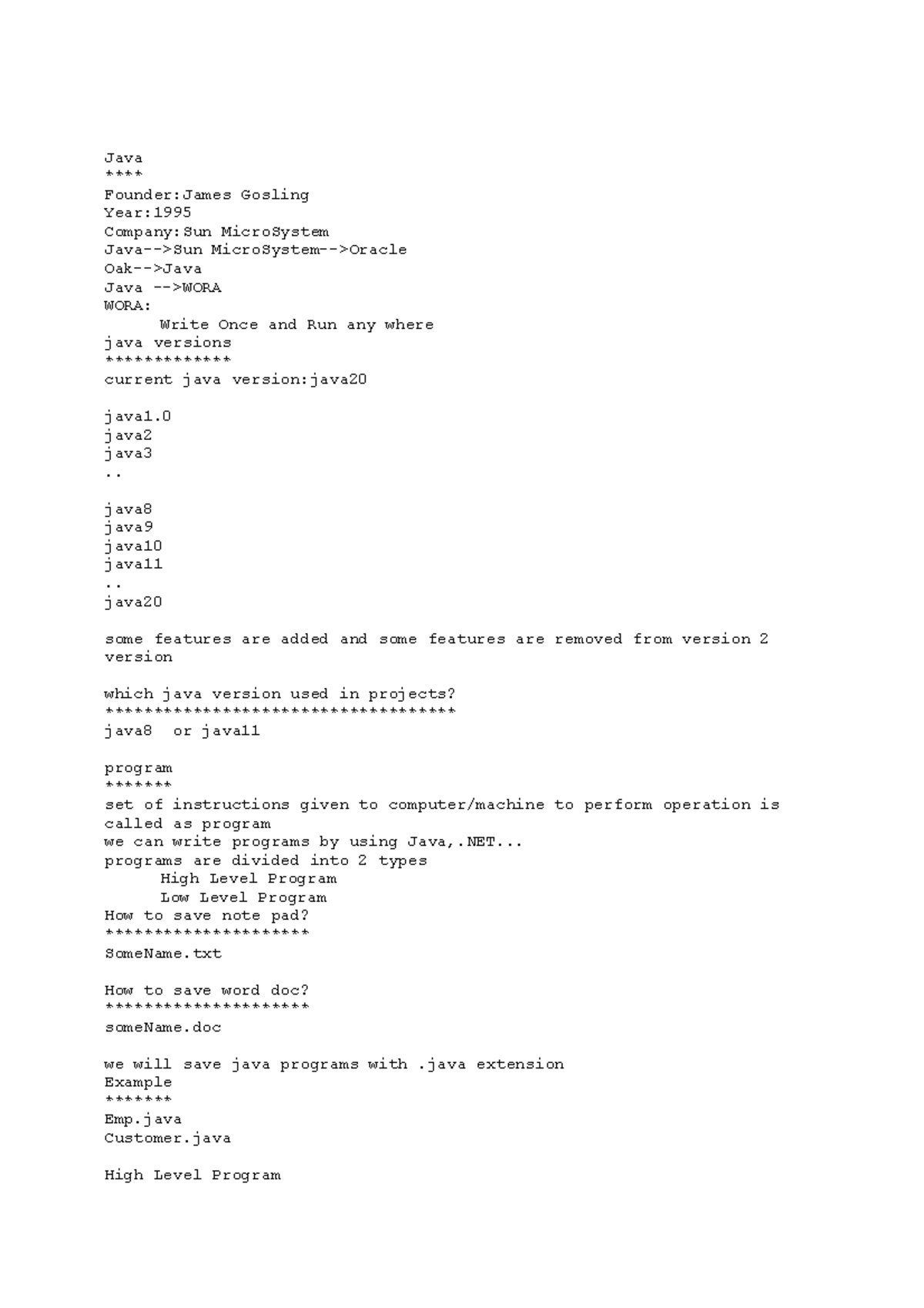Day 1 Java Programming Java Founderjames Gosling Year Companysun Microsystem Java Sun