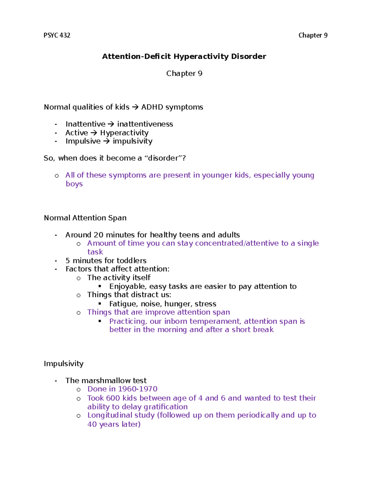 ADHD Lecture (chapter 9) - Attention-Deficit Hyperactivity Disorder ...