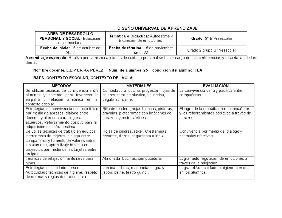 DUA Actualizado - Diseño Universal del aprendizaje - DISEÑO UNIVERSAL ...