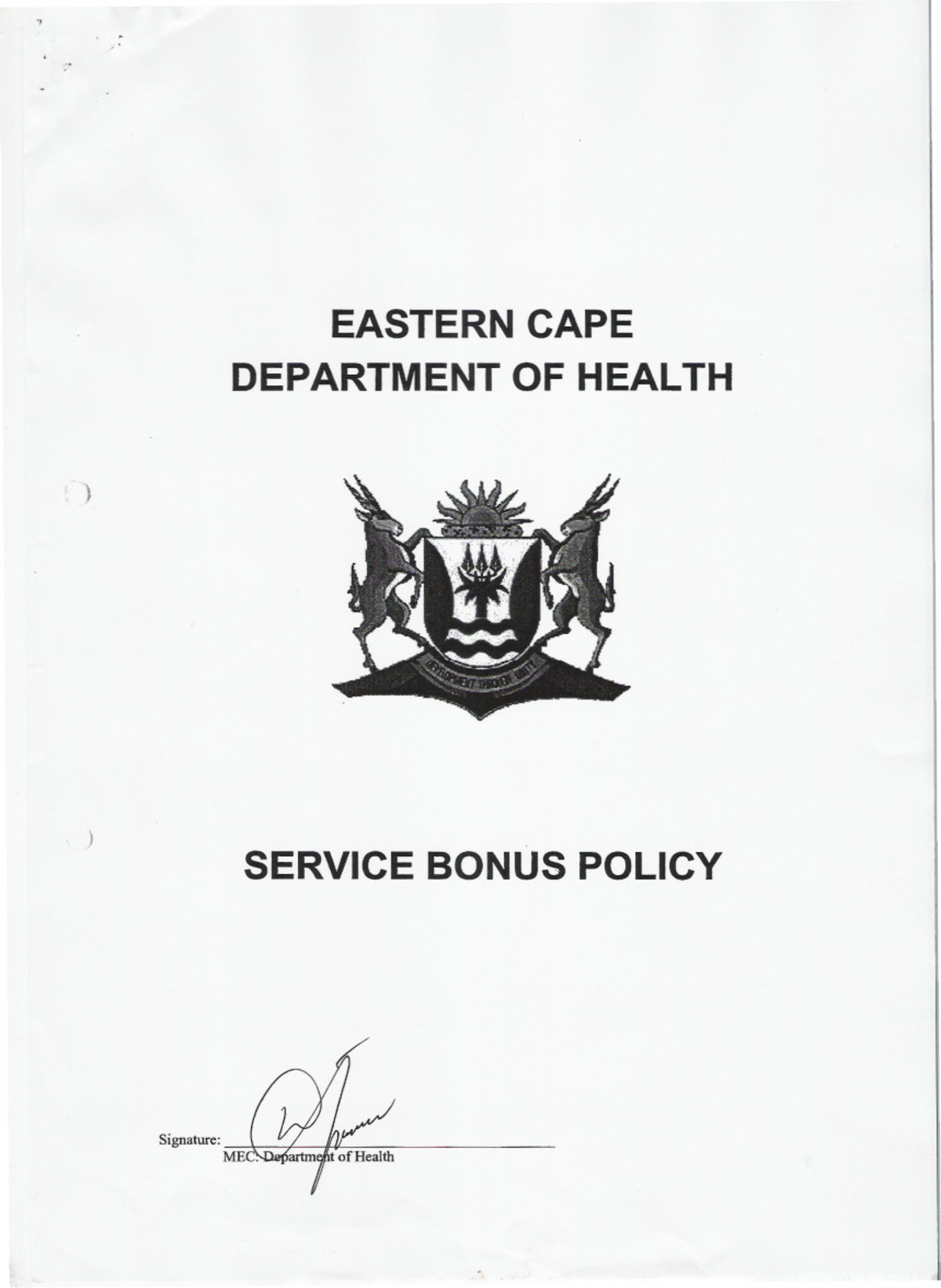 Ecdoh Service Bonus Policy - LLW2601 - Studocu