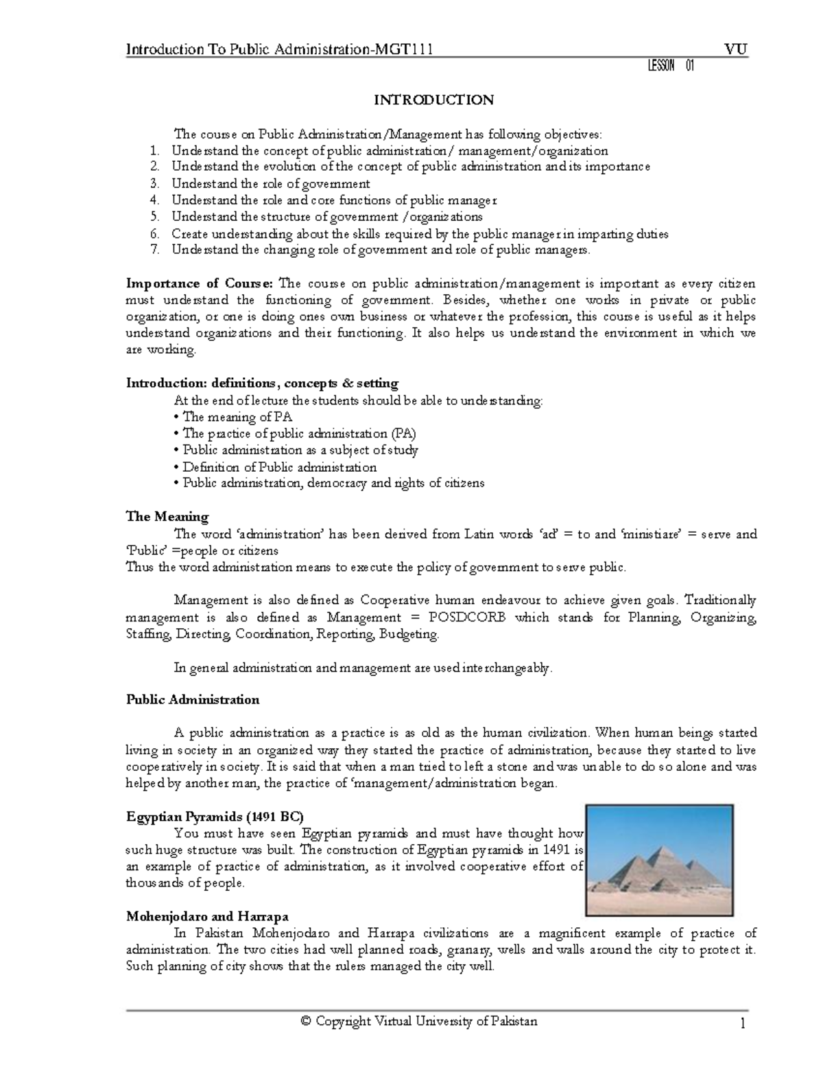 Public Administration Notes By Sir Haseeb Asad - LESSON 01 INTRODUCTION ...