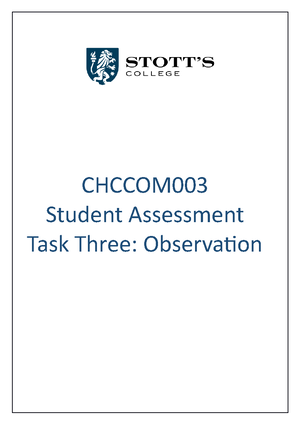 DCS - Chcccs 007 - Task 1 - Diploma of community services - development strategies - CHCCCS ...