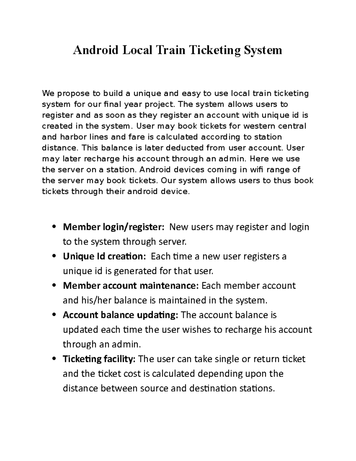 Android Local Train Ticketing System - The system allows users to ...