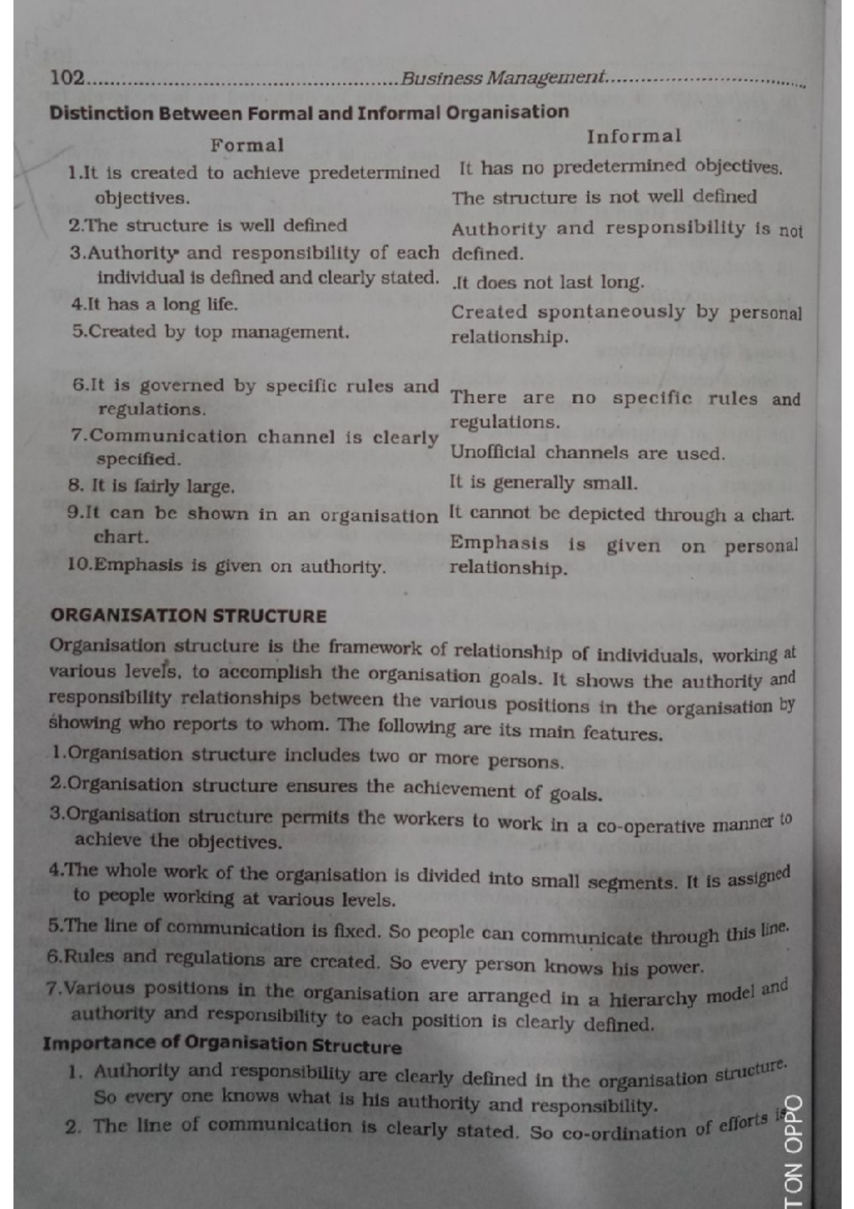 Chapter 4- organizing ( distinction between formal and informal ...