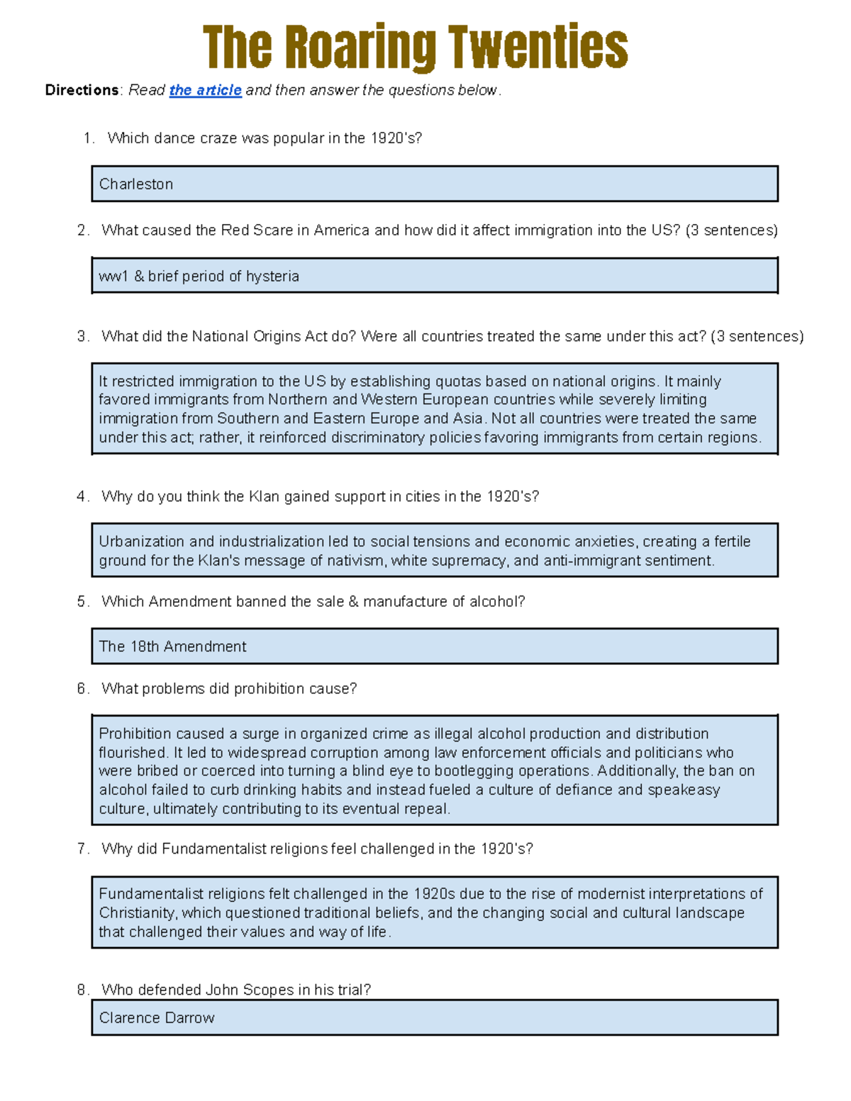 (jayshon dedrick) Student Roaring Twenties Overview - The Roaring ...