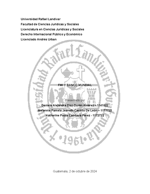 Integración Económica - Universidad Rafael Landívar Facultad de Ciencias Jurídicas y Sociales ...
