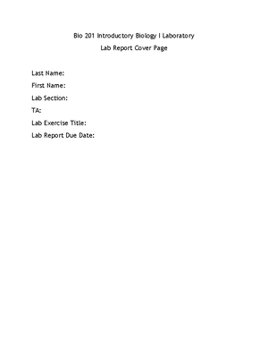 BIO 201, LAB 4-2 - Lab report #2, dealing with scale in biology ...