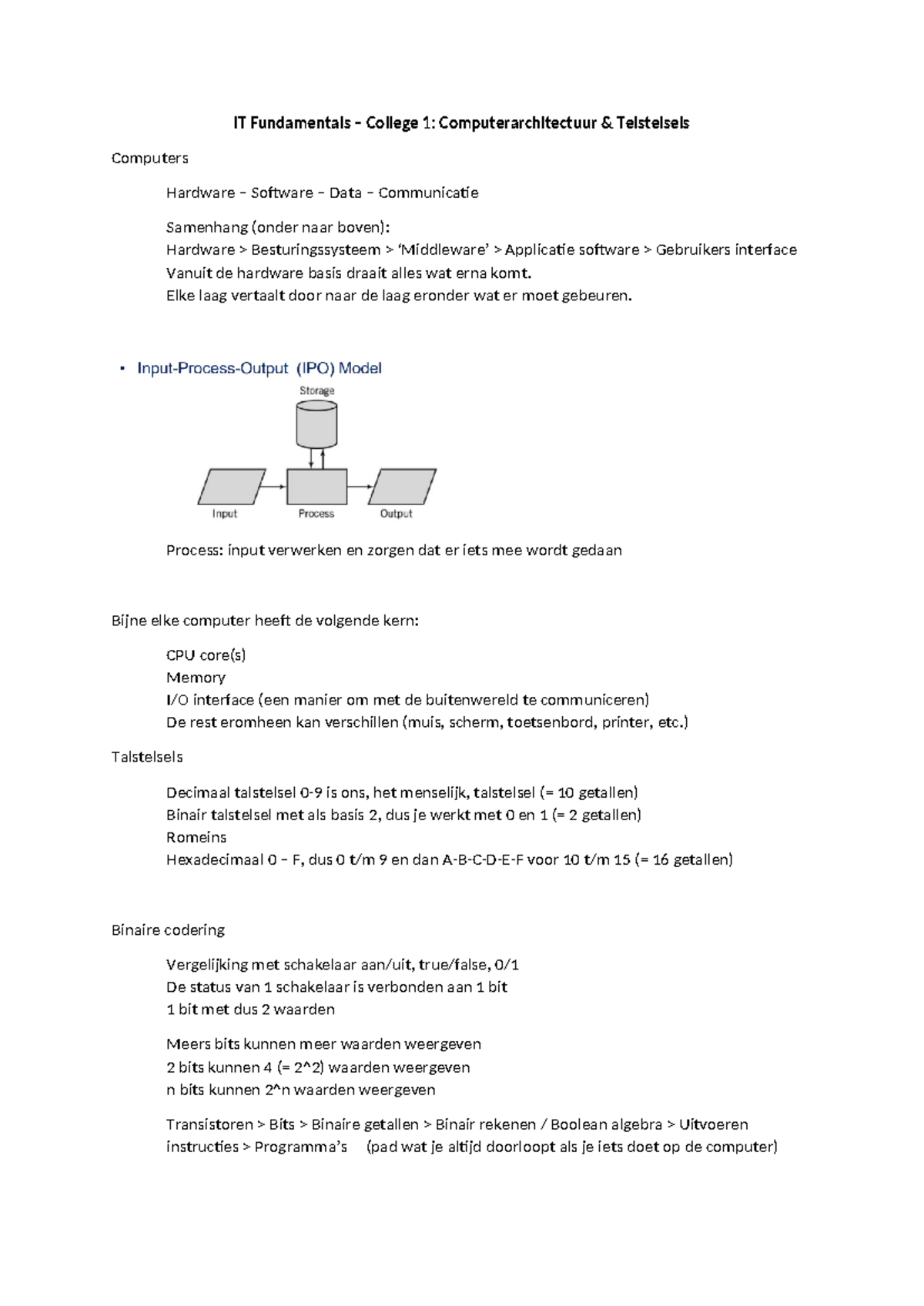 Computerarchitectuur en talstelsels - IT Fundamentals – College 1: Computerarchitectuur ...