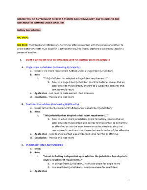 Rule Statements - Rules for major torts concepts - THINGS TO REMEMBER ...