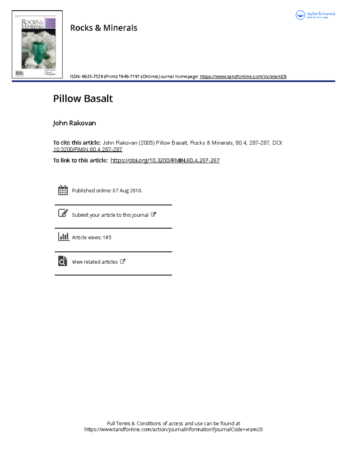 Pillow Basalt - Pdf - Full Terms & Conditions of access and use can be ...
