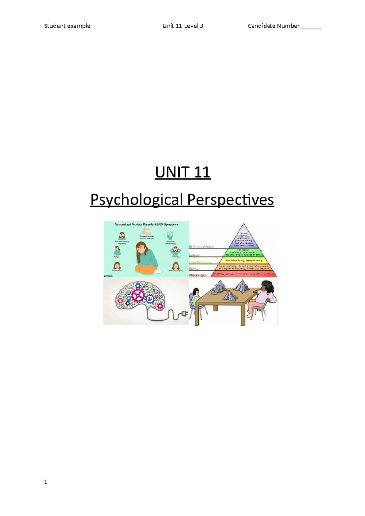 U11 Distinction example - UNIT 11 Psychological Perspectives ...