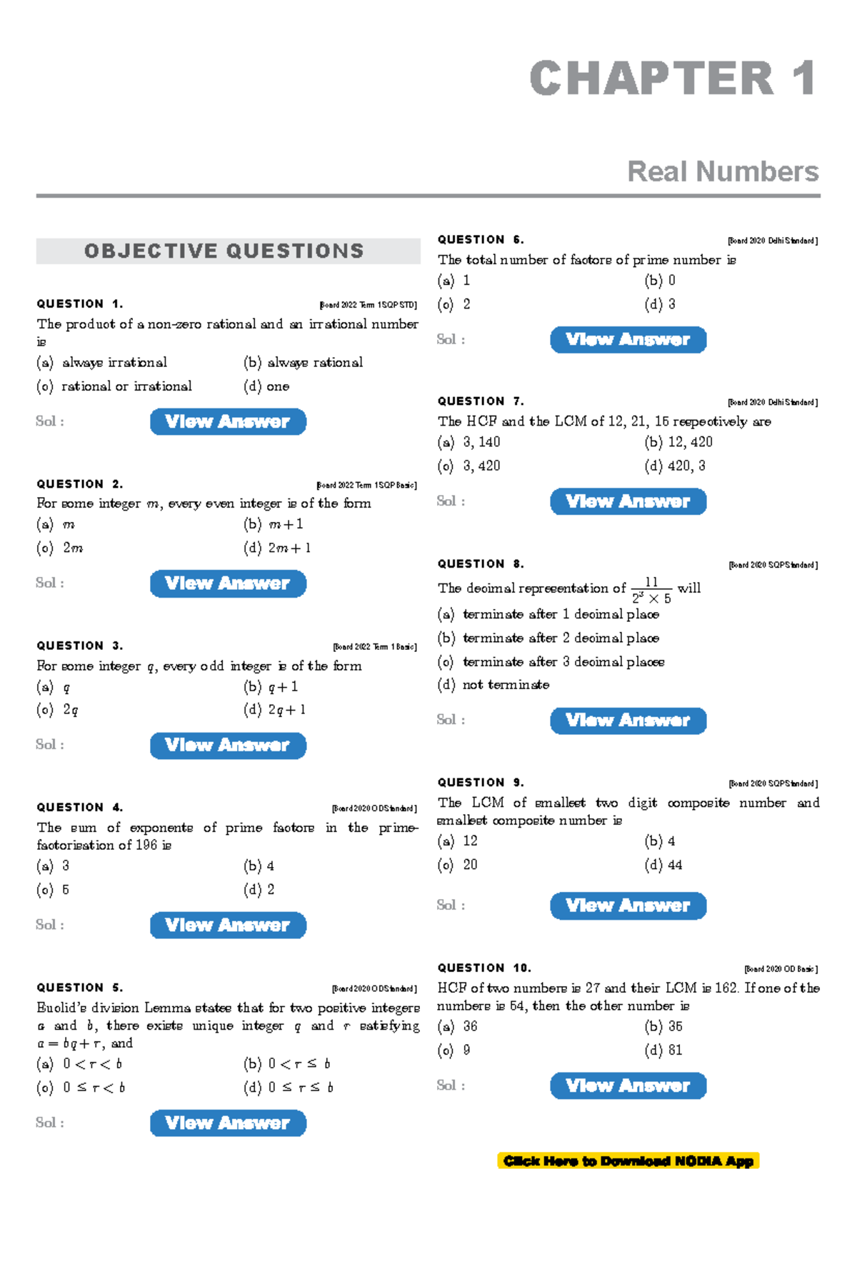 Essay writing formats - Chap 1 Real Numbers Page 1 CHAPTER 1 Real Numbers OBT PTIT QTEPT OE ...
