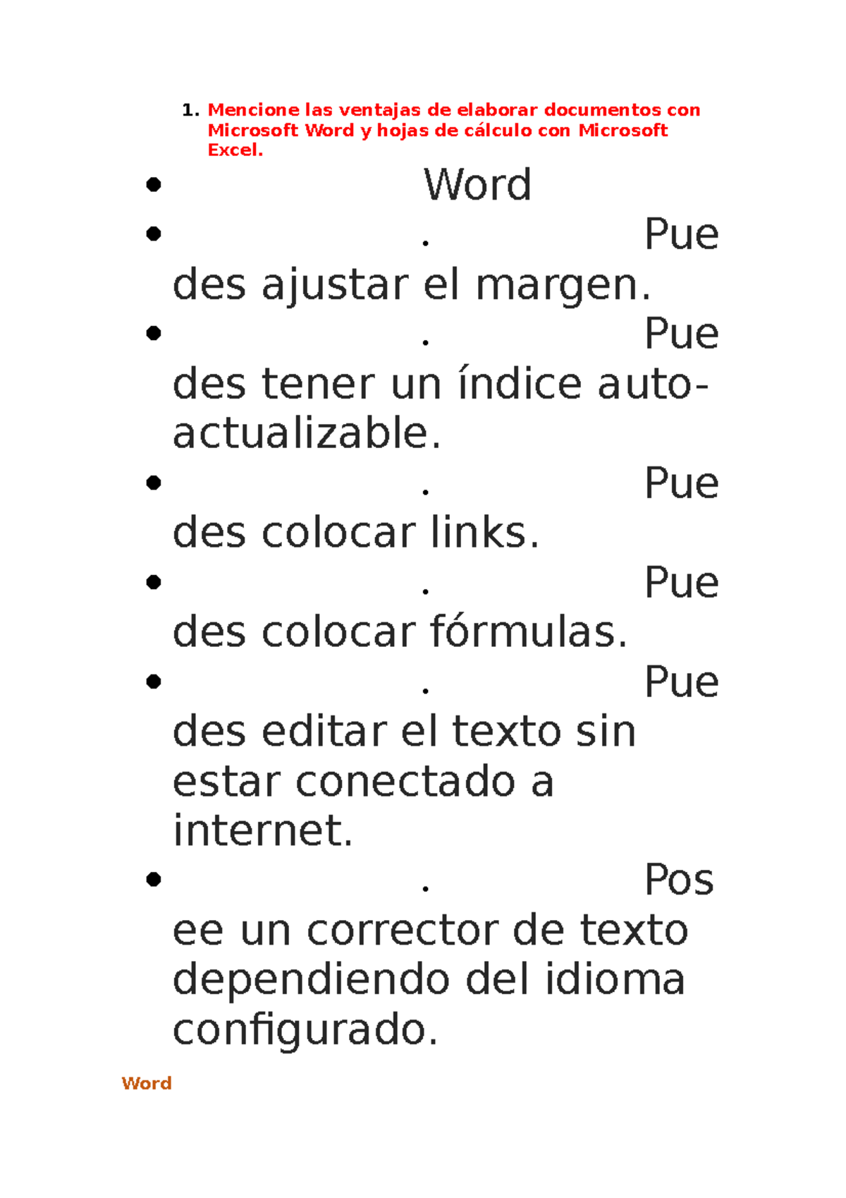 Mencione las ventajas de elaborar documentos con Microsoft Word y hojas ...