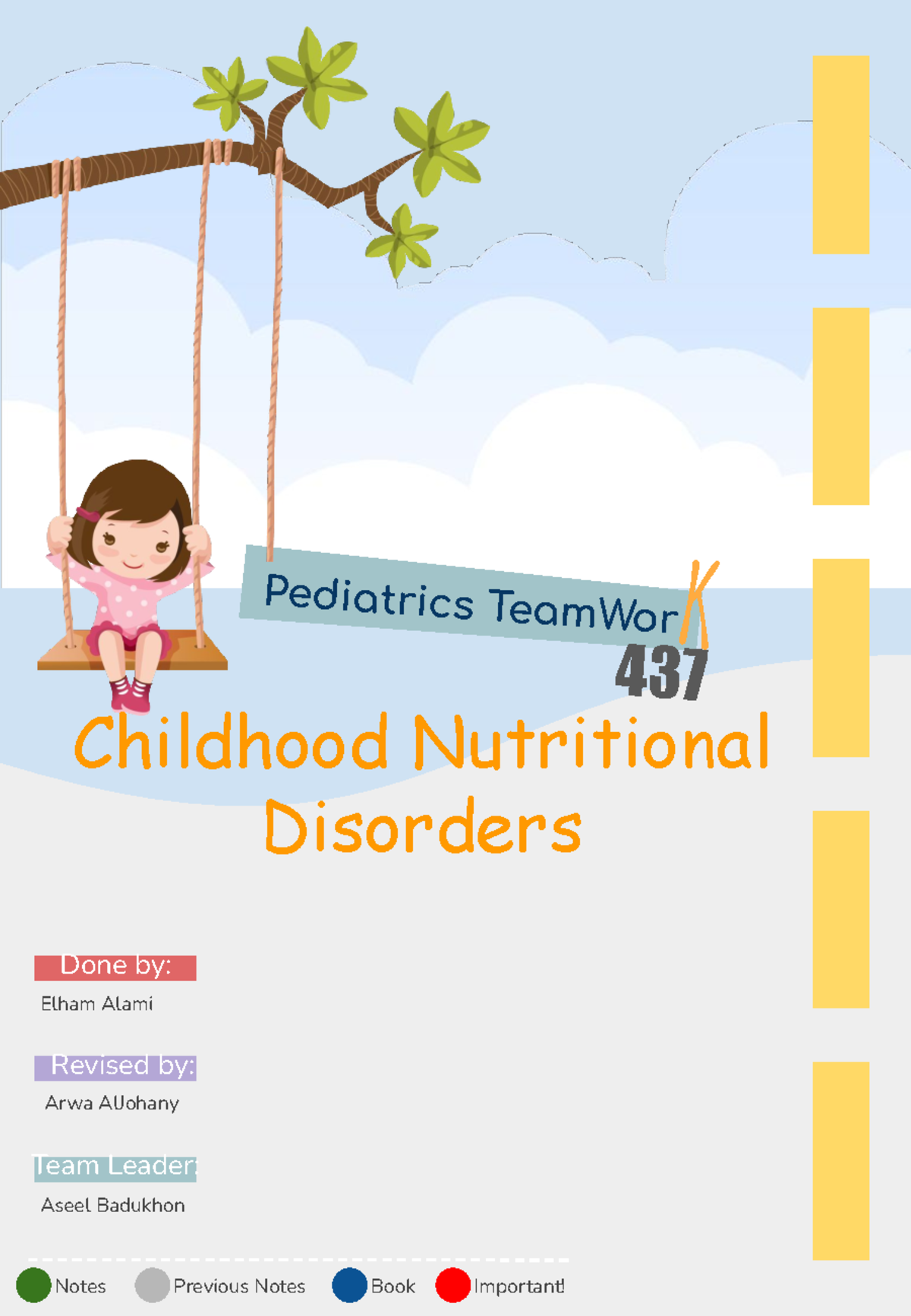 Childhood Nutritional Disorders - Pediatrics TeamWor K 437 Childhood ...
