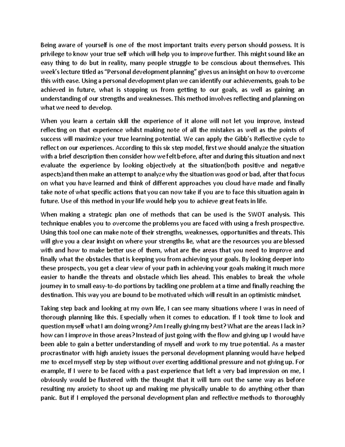 Learning Log - Summary Microsoft Excel - Being aware of yourself is one ...