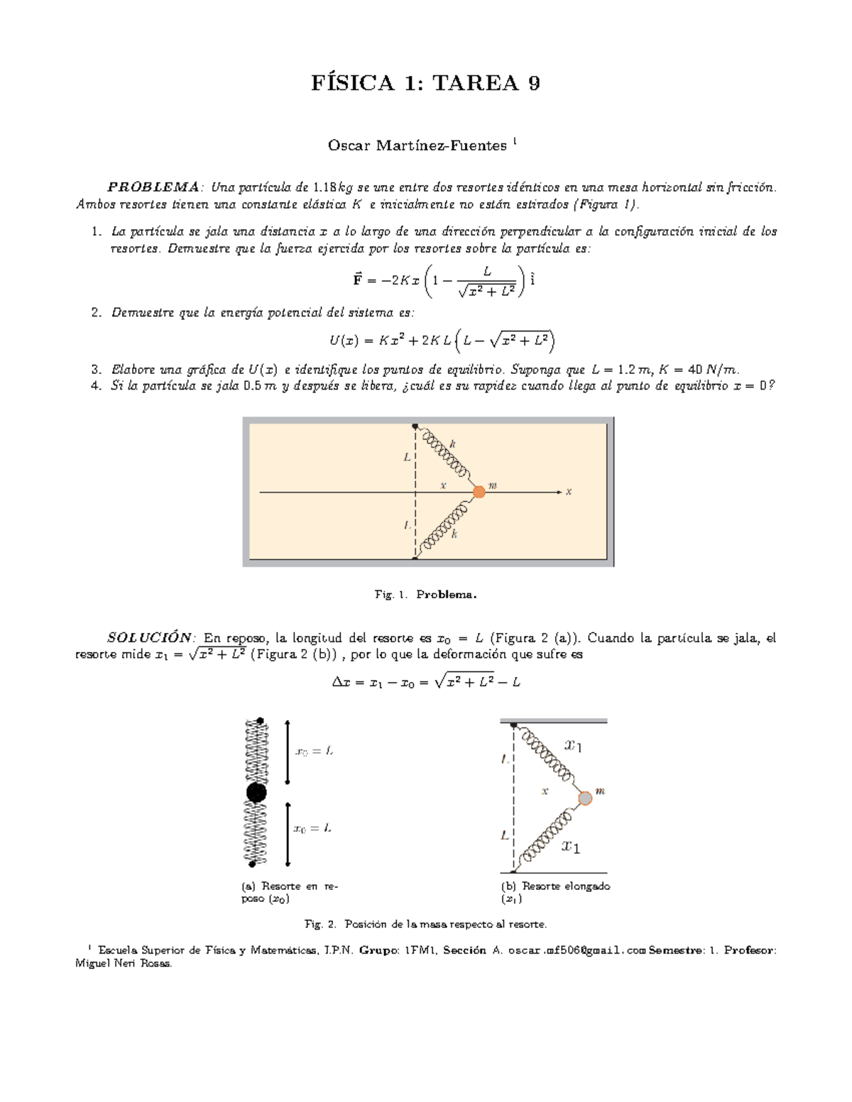 292152061 Fuerza y energia potencial - FÍSICA 1: TAREA 9 Oscar Martínez ...