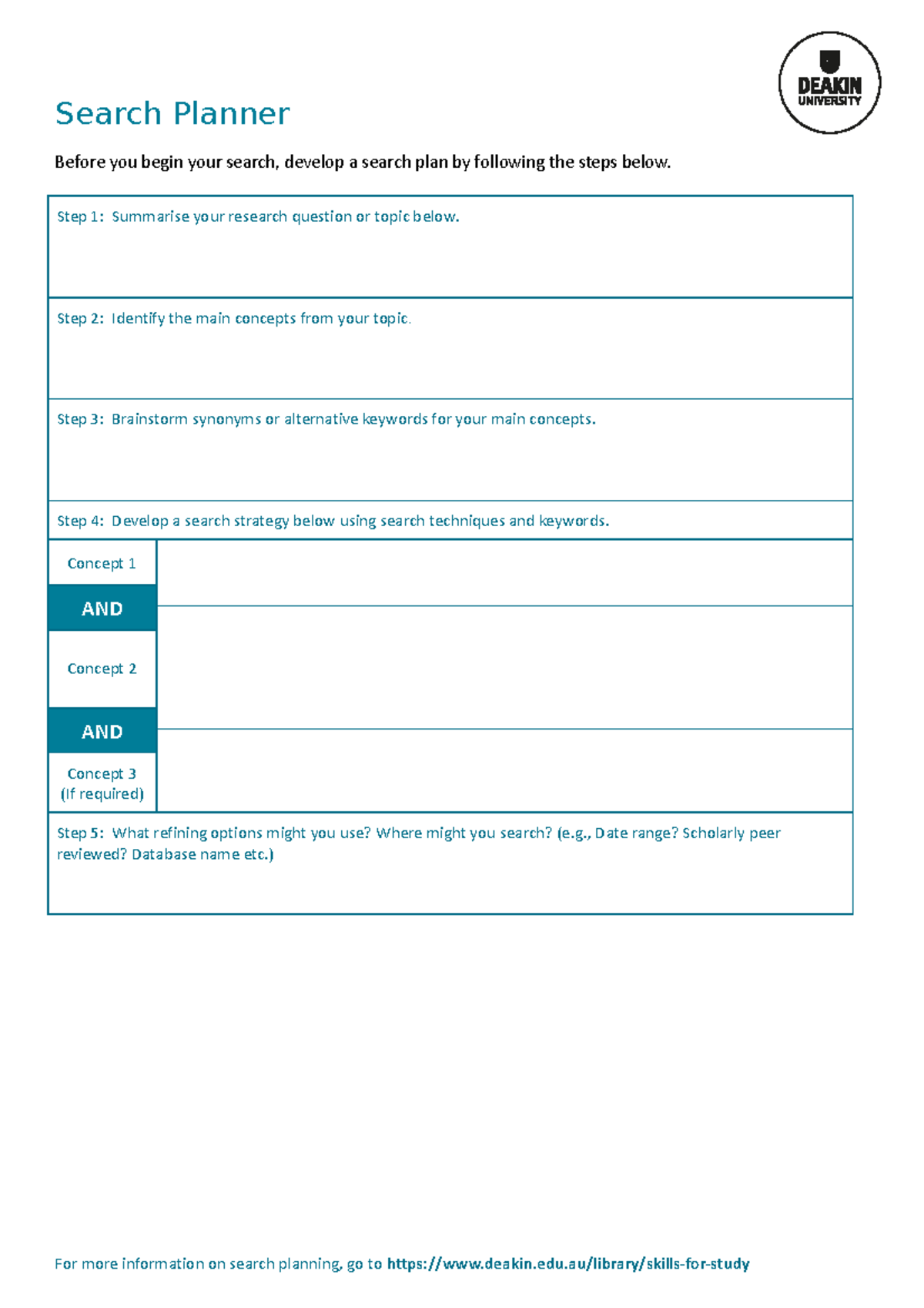 Search-planner MLL114 - MLL114 - Deakin - Studocu