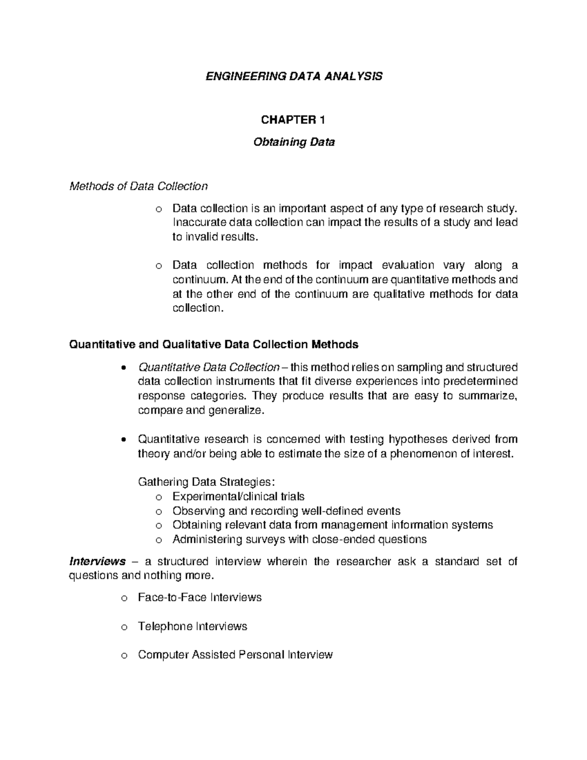 Engineering DATA Analysis(Obtaining Data) - ENGINEERING DATA ANALYSIS ...