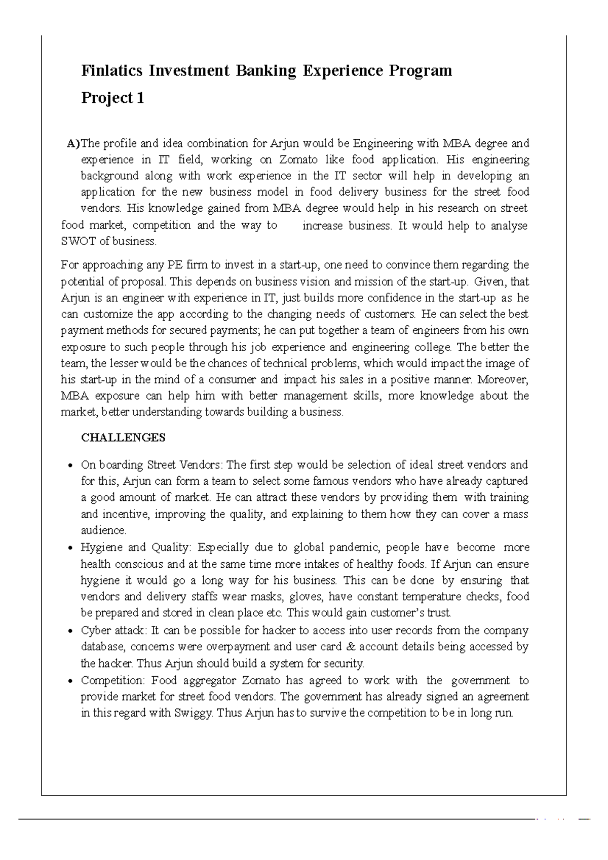 IBEP Project 1 - Finlatics Investment Banking Experience Program ...