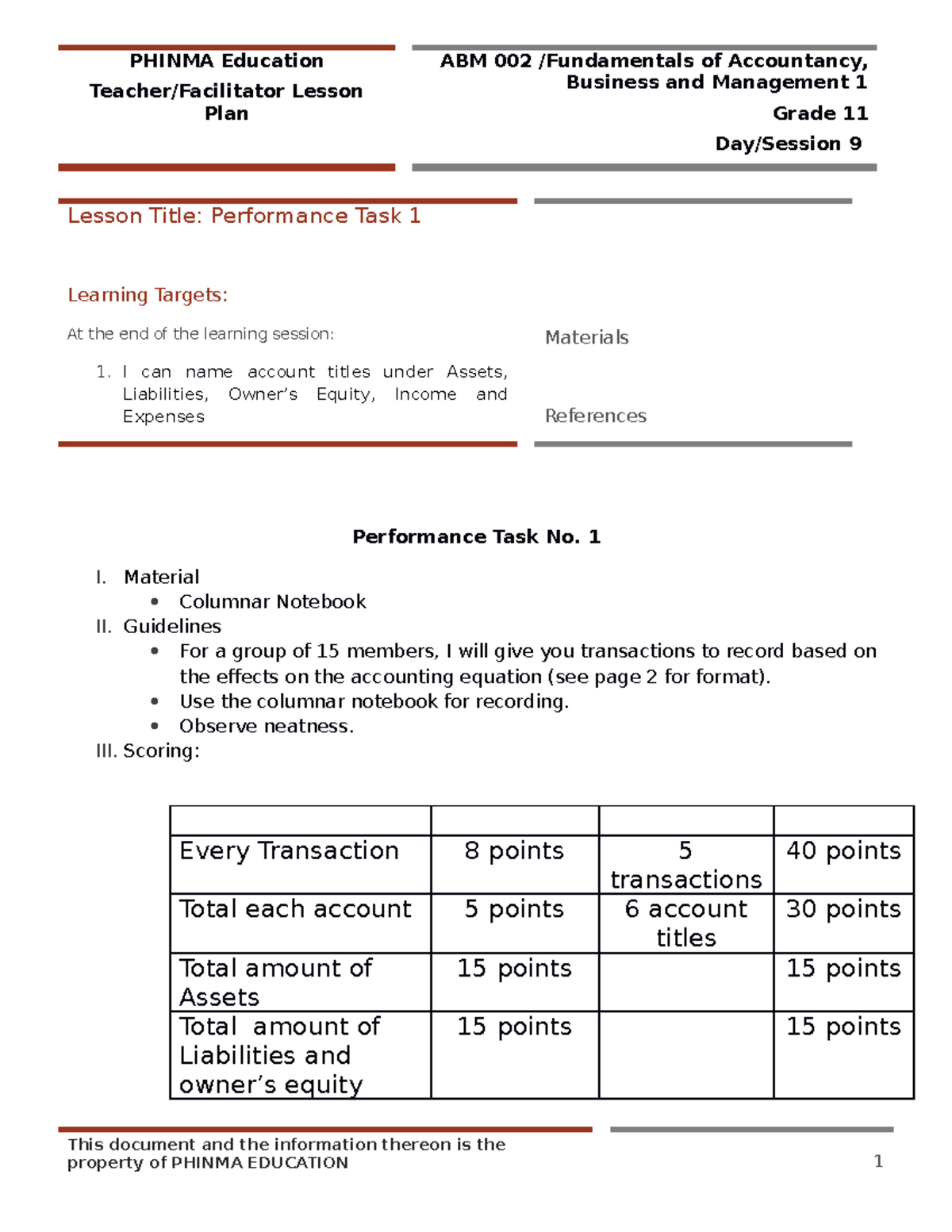ABM 002 Day 9 TG PT 1-1 - Activity Sheets - Teacher/Facilitator Lesson ...