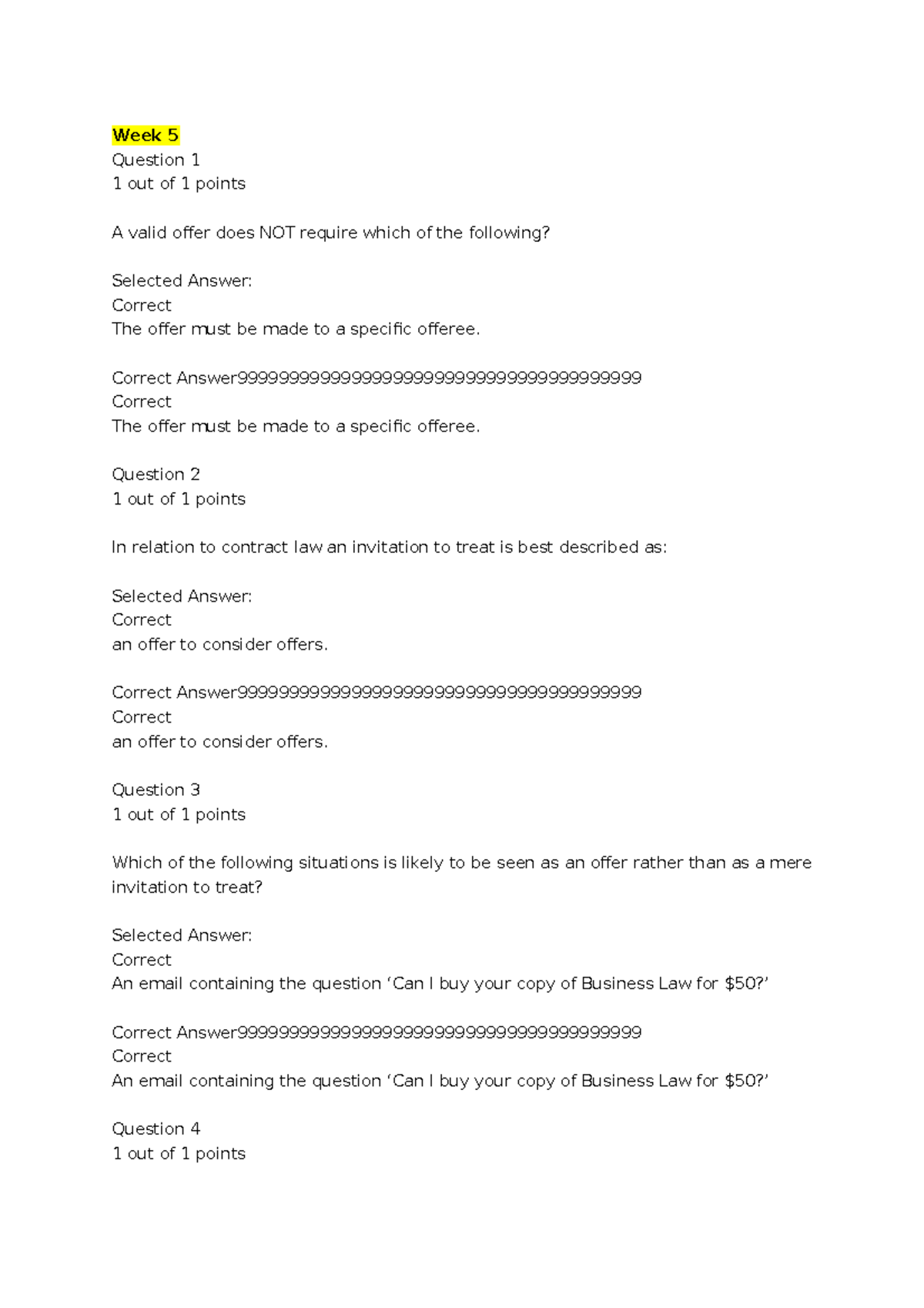 Law quiz 题库 - Summary Foundations of Law - Week 5 Question 1 1 out of 1 ...