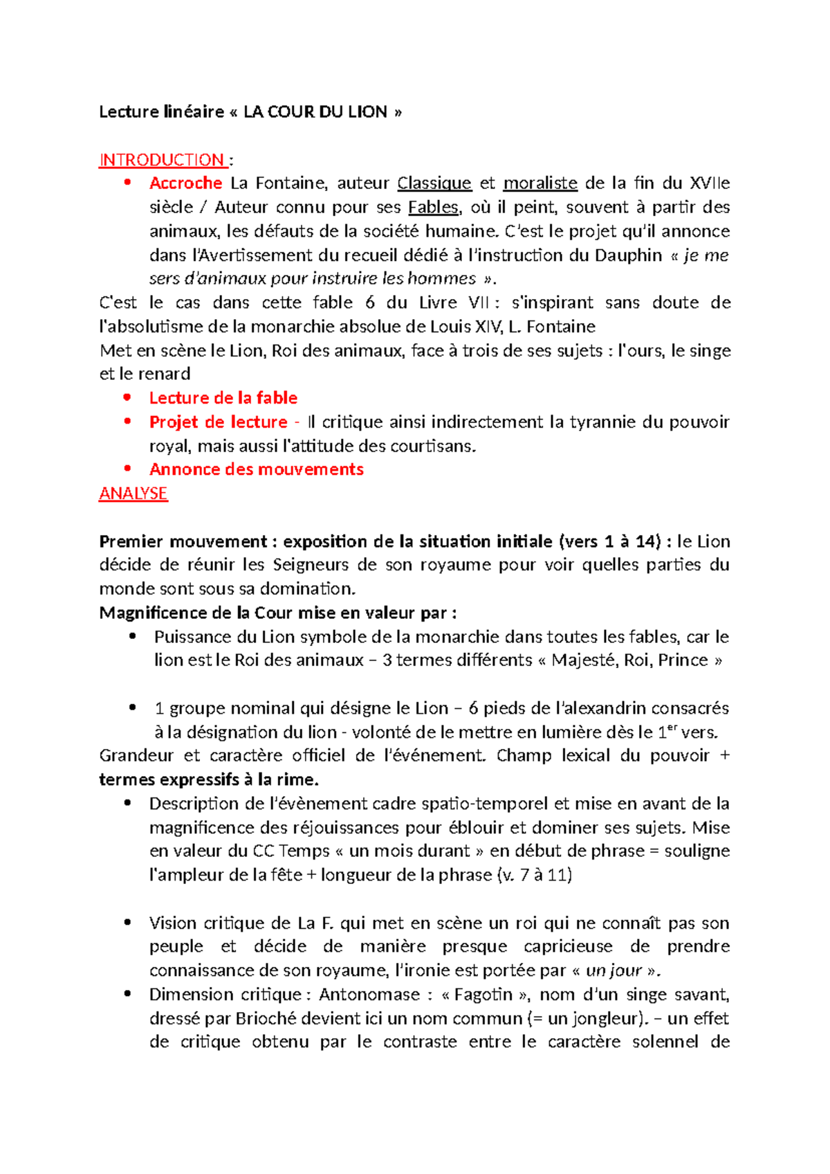 Lecture linéaire la Cour du lion - Lecture linéaire « LA COUR DU LION ...