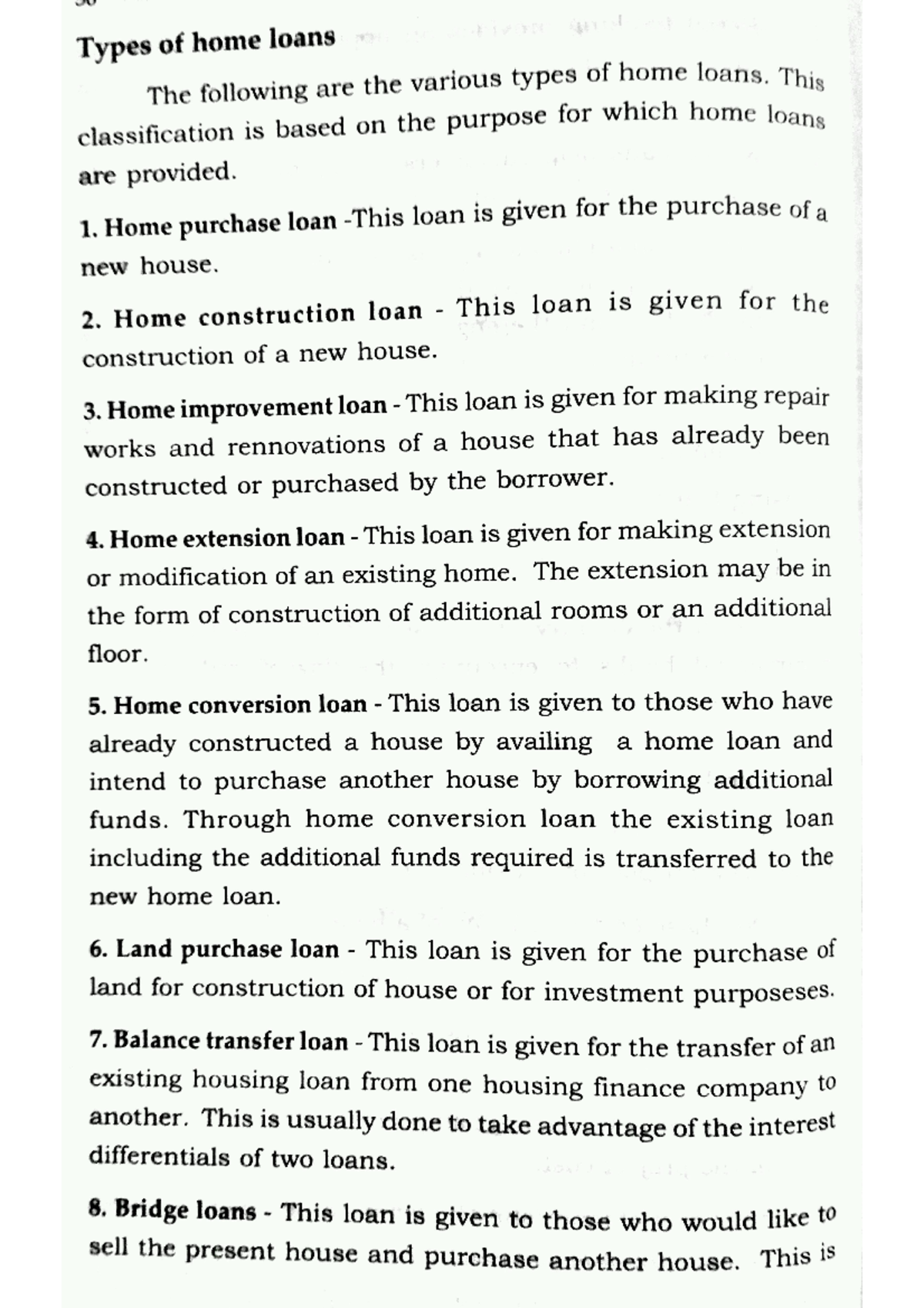 Types of home loans - Modern Banking - Studocu