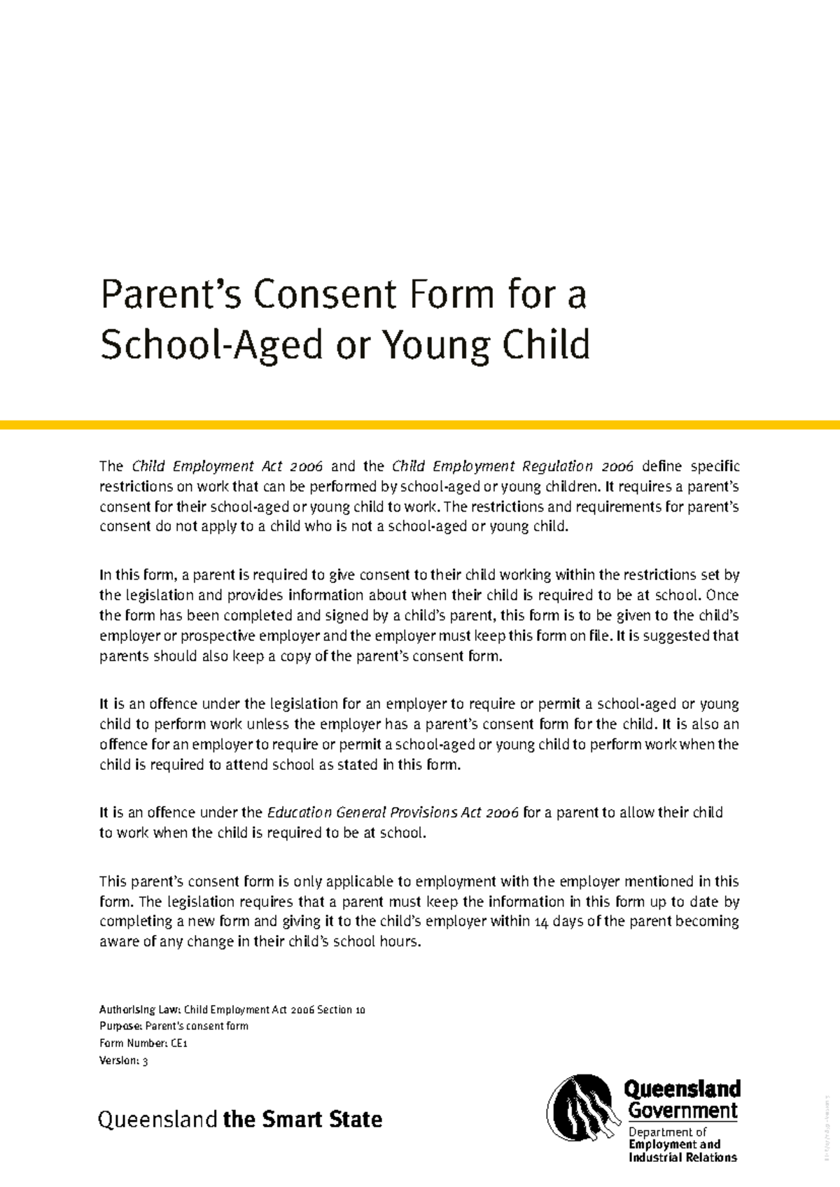 Parental Consent QLD - asd movie2 - Queensland the Smart State Parent’s ...