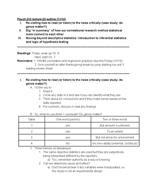 Psych 213 lecture 7 outline (2 13) - Psych 213 lecture 7 outline (2/13) I. Analyzing a multiple ...