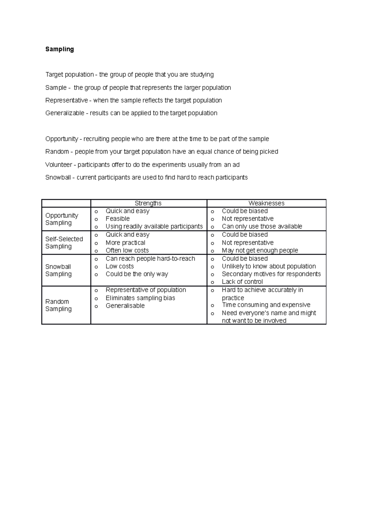 Sampling - These notes are all about the different topics in the ...