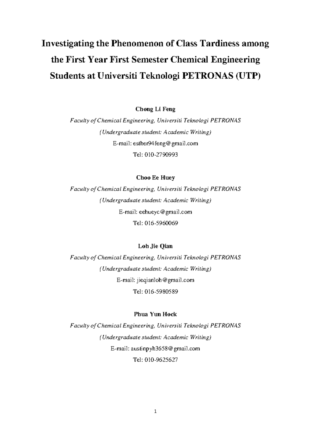 Investigating the Phenomenon of Class Ta - Whatever we have done is ...