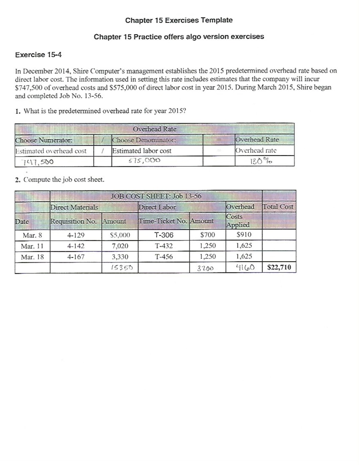 Chapter 15 Exercise Answers - Chapter 15 Exercises Template Chapter 15 ...