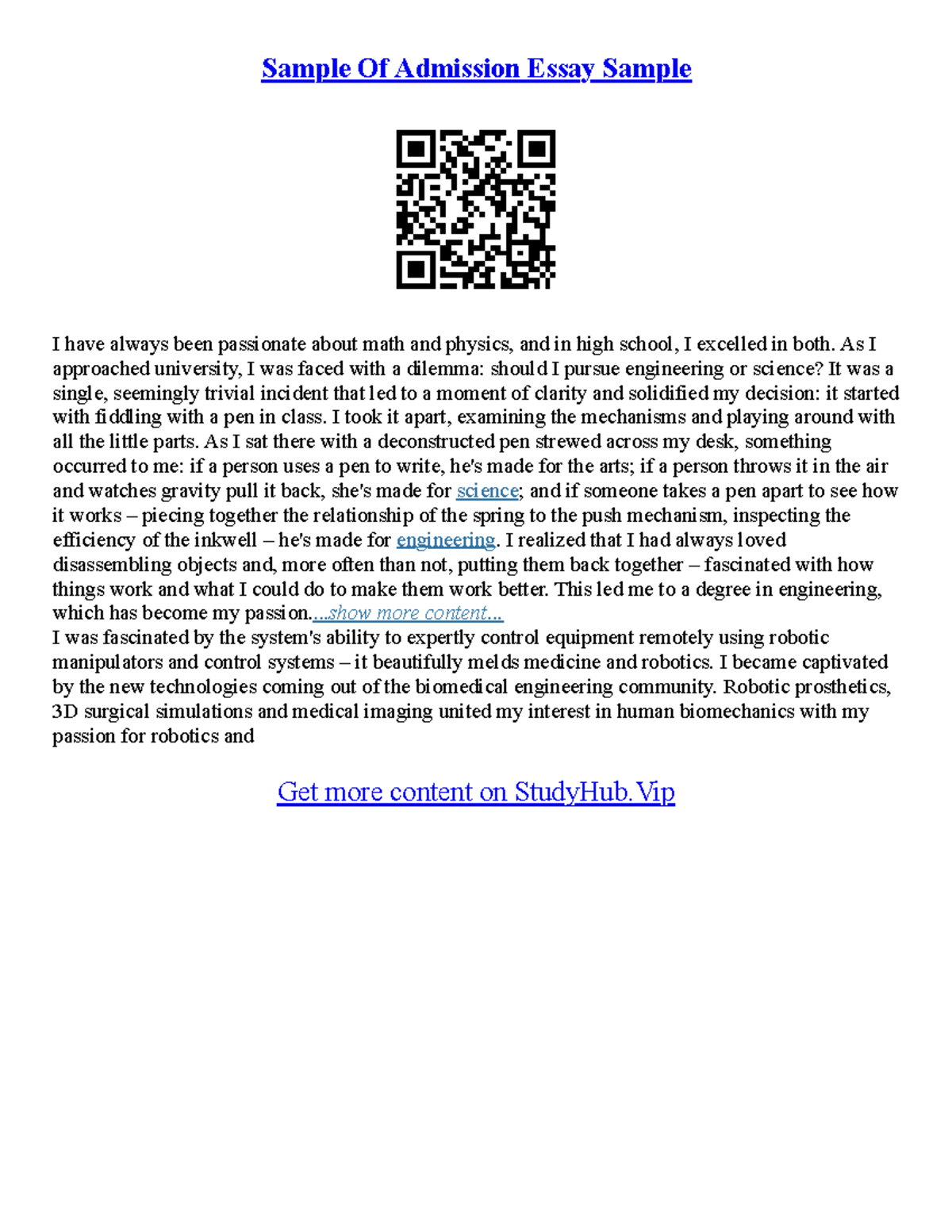 Graduate School Admission Essay Samples - Sample Of Admission Essay ...