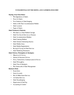 352539085 Fundamentals of the Hotel Notes - FUNDAMENTALS OF THE HOTEL ...