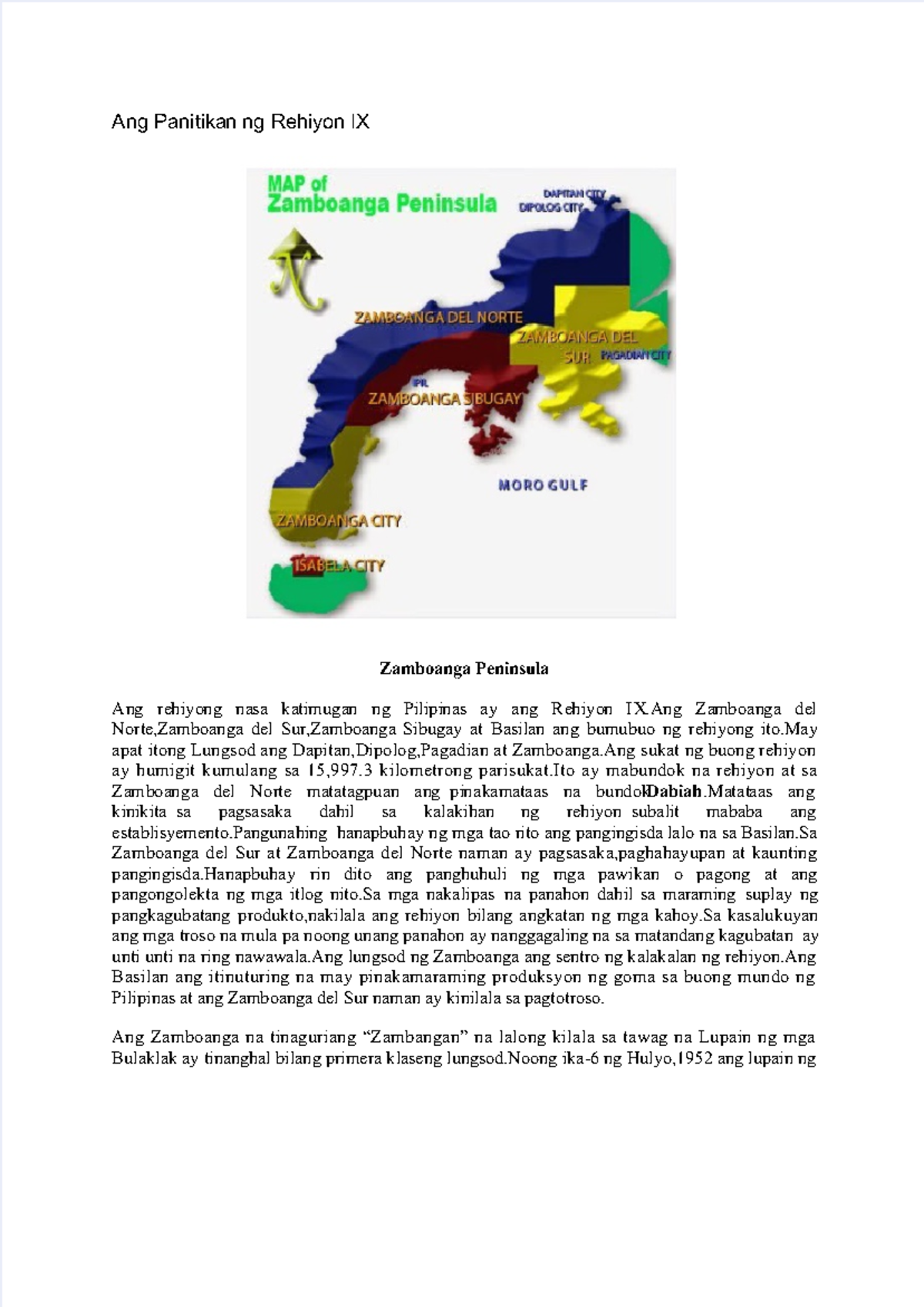 Dokumen - panitikan sa rehiyon 9 - Ang Panitikan ng Rehiyon IX ...