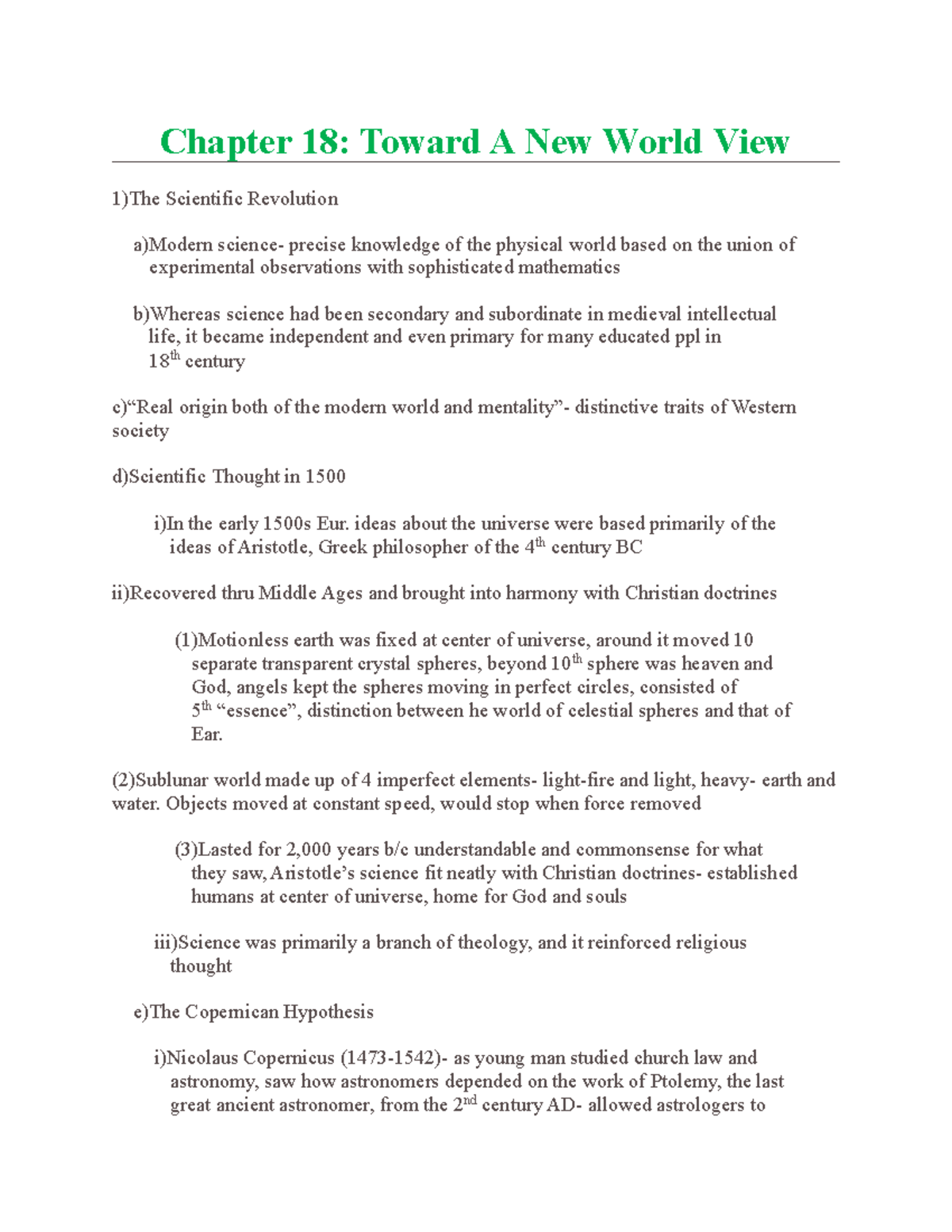 Toward A New World View - Chapter 18: Toward A New World View 1)The ...