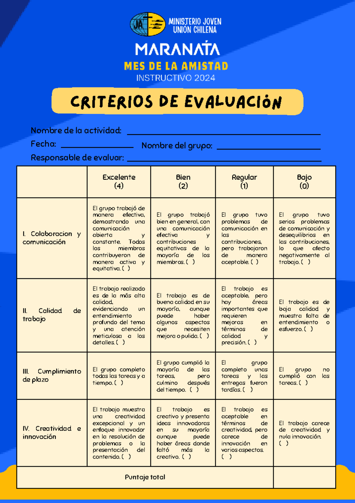 Boleta de Calificaciones Evaluación Preescolar Simple Amarillo - Nombre ...