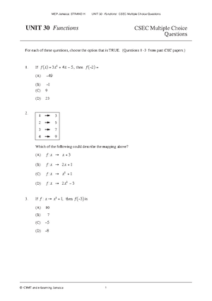 Csec Add maths syllabus - Effective for examinations from May–June 20 ...