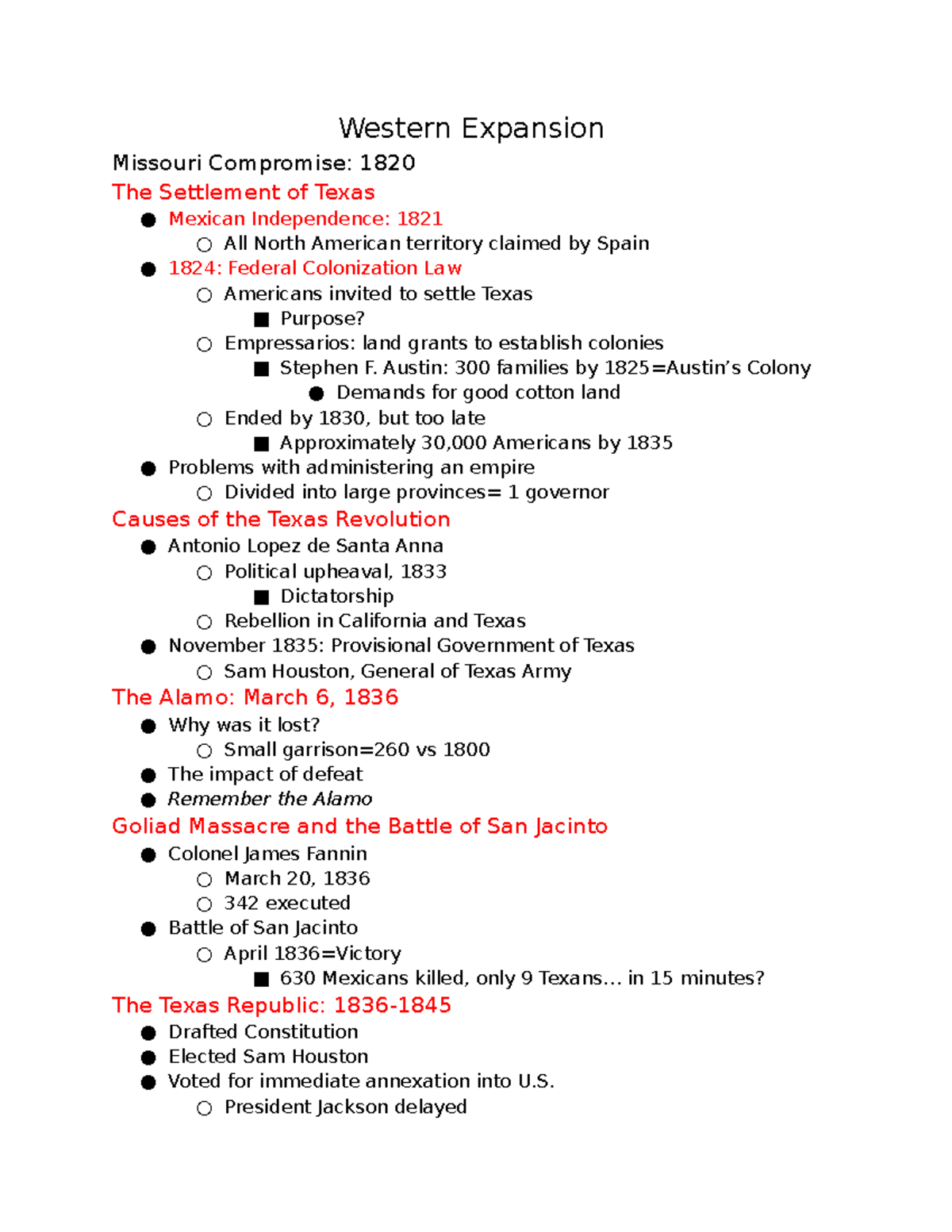 Western Expansion - Western Expansion Missouri Compromise: 1820 The ...
