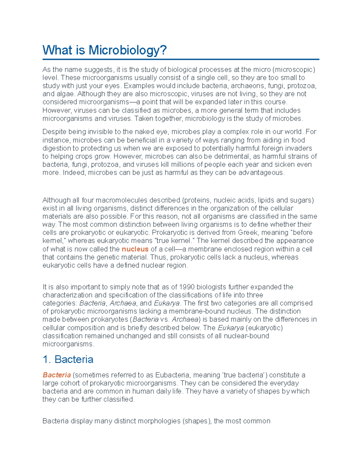 Module 1 Micro - What is Microbiology? As the name suggests, it is the ...