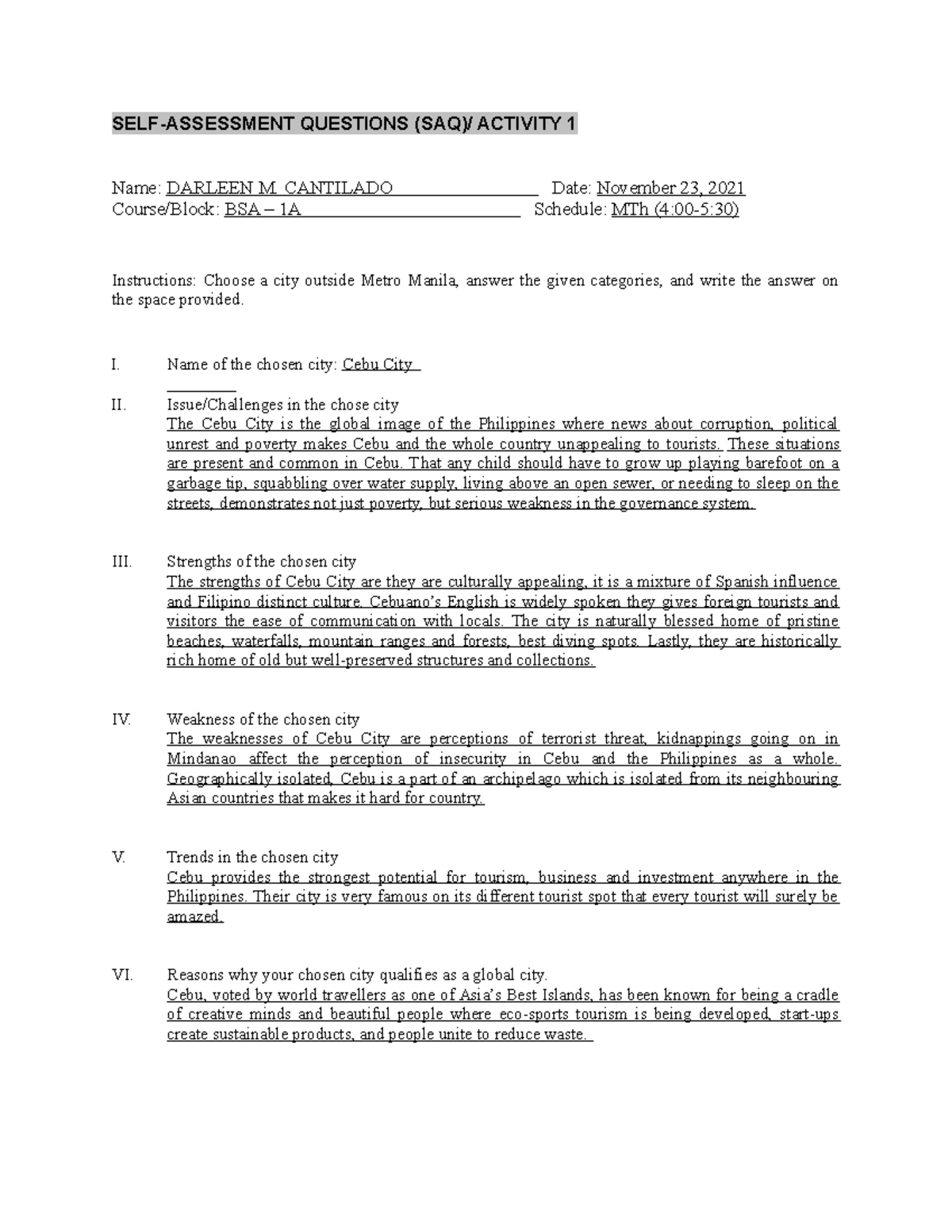SAQ-Global Population and Mobility - SELF-ASSESSMENT QUESTIONS (SAQ ...