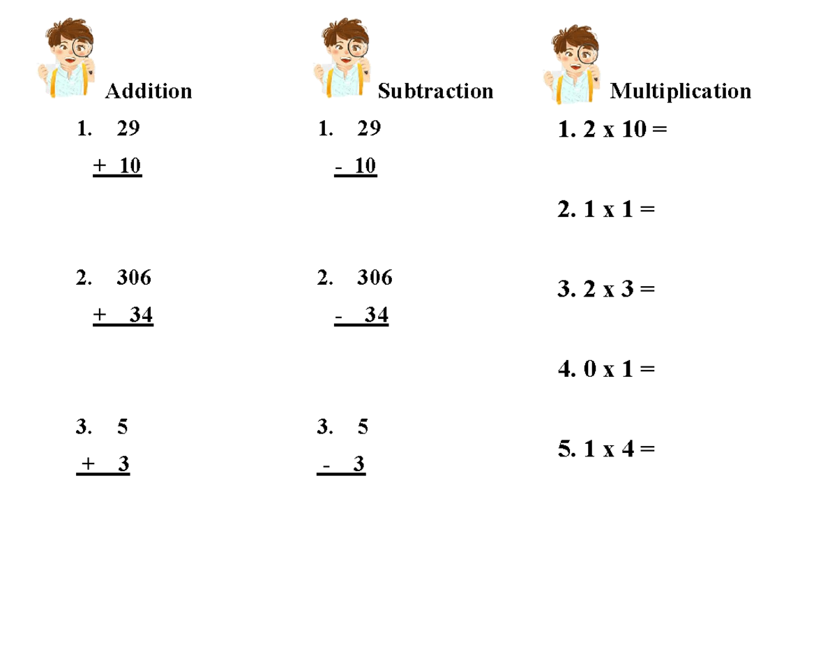 Grade-4-Math - Notes - Addition 29 10 306 34 5 3 Subtraction 29 10 306 ...