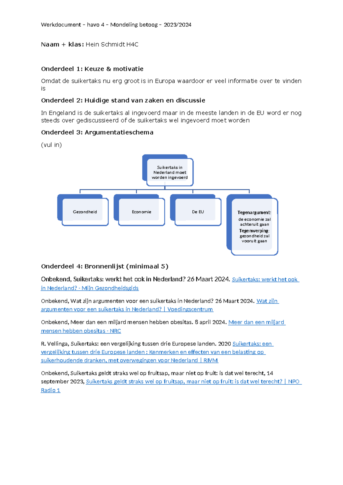 Swot model - ... - Werkdocument – havo 4 – Mondeling betoog – 2023 ...