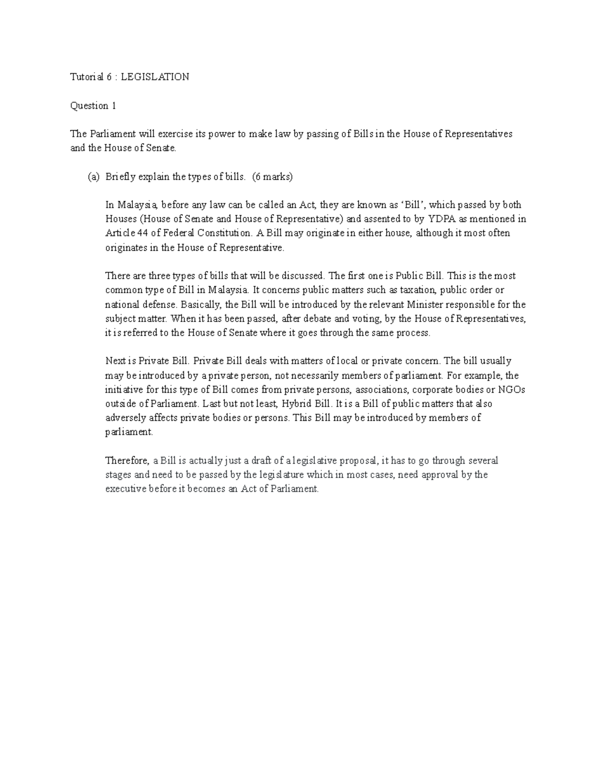 Tutorial Questions (With answers) for Legislation - Tutorial 6 ...