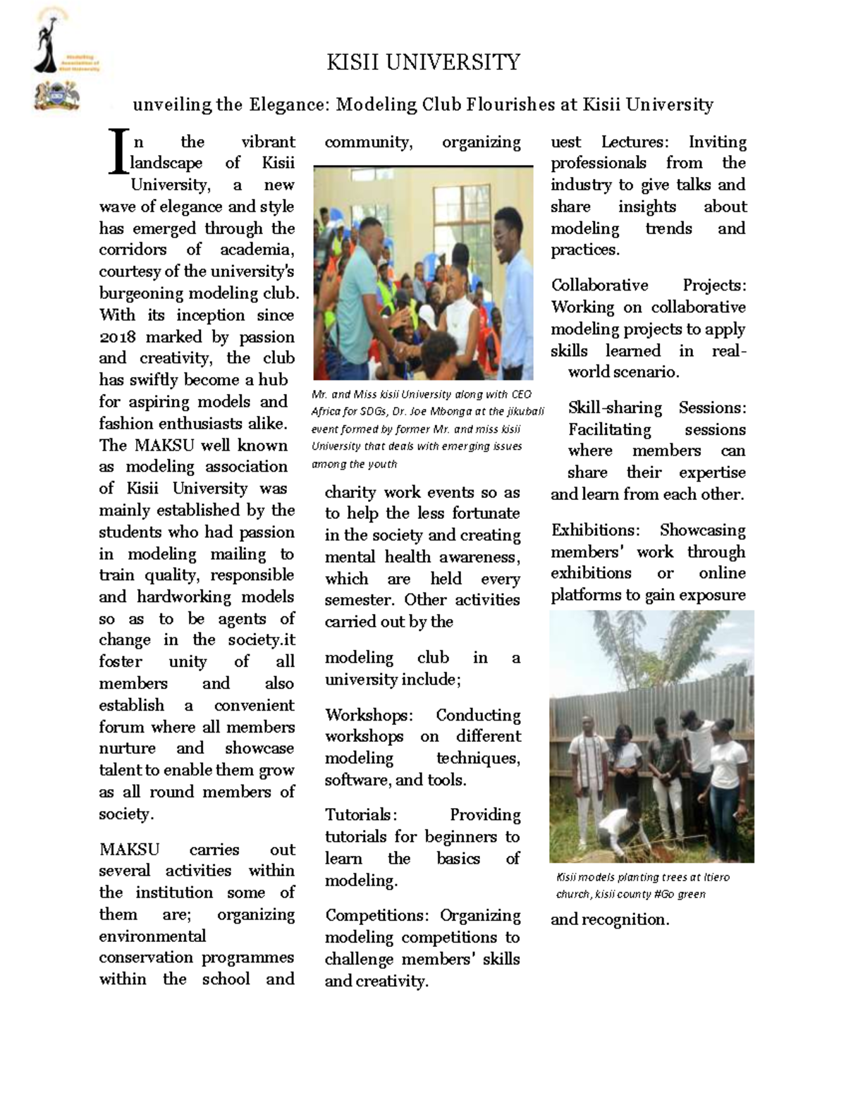 Kisii 1 - unveiling the Elegance: Modeling Club Flourishes at Kisii ...