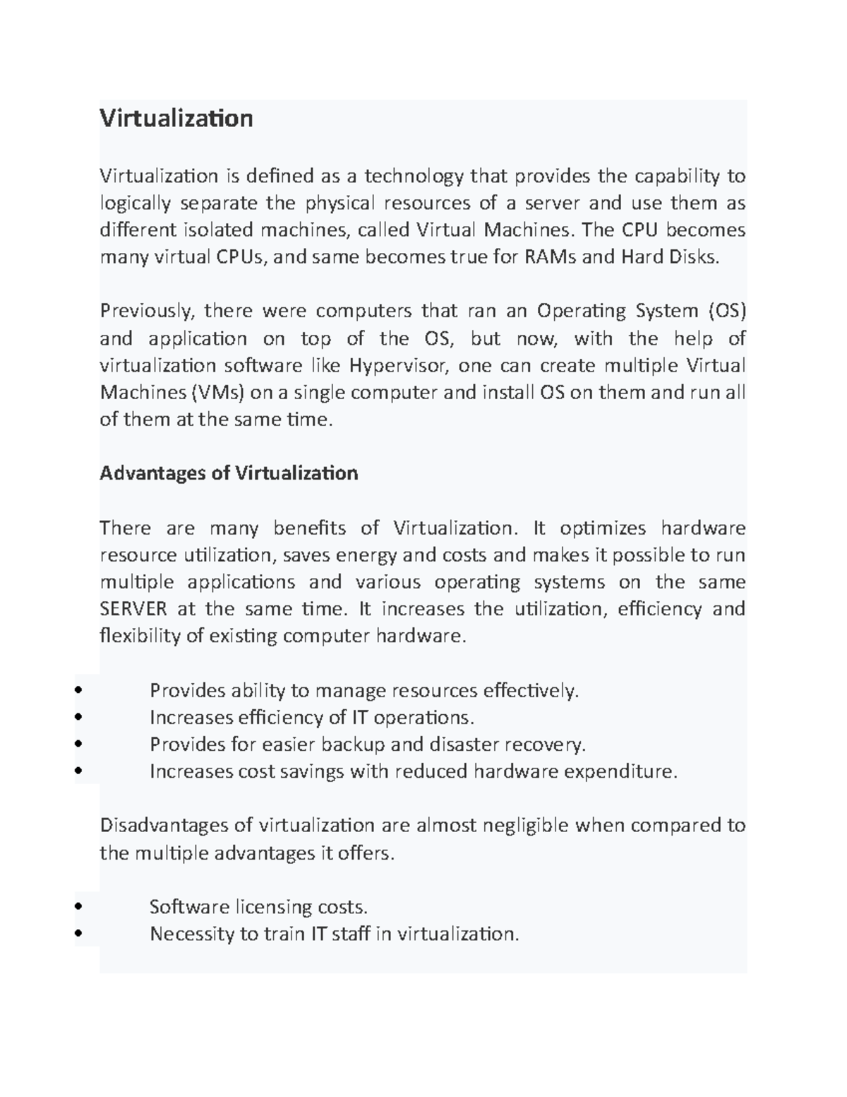 DC Mod 5 - DISTRIBUTED COMPUTING - Virtualization Virtualization is defined as a technology that ...