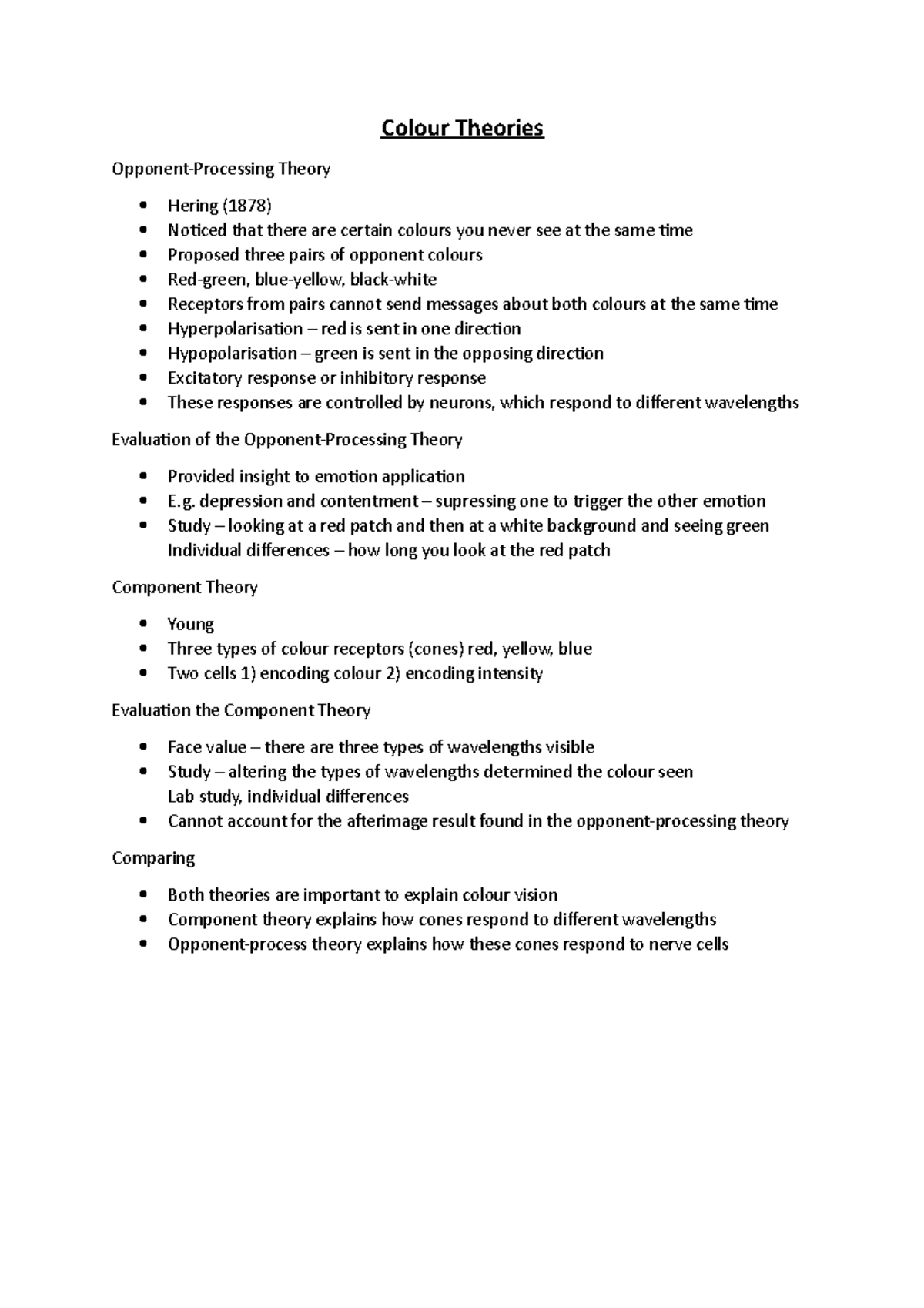 Colour Theories - vision - Colour Theories Opponent-Processing Theory ...
