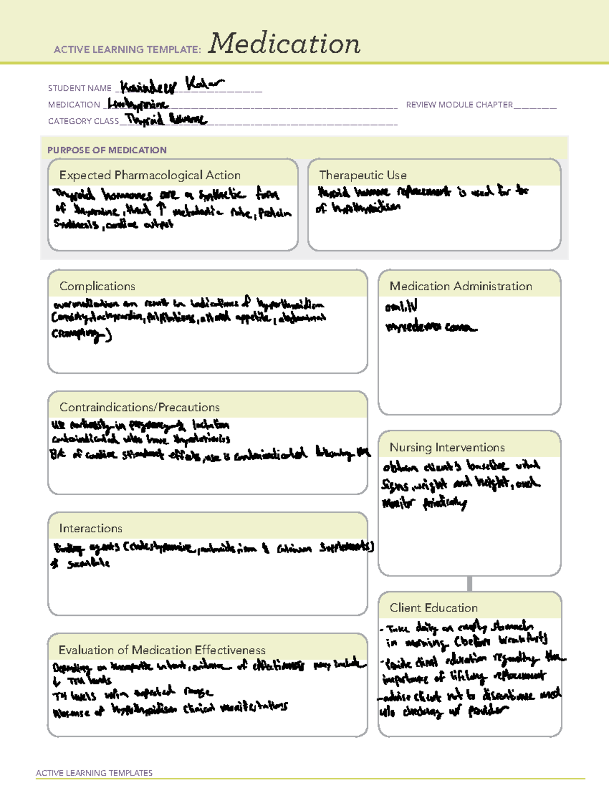 Medication restricted - ACTIVE LEARNING TEMPLATES Medication STUDENT ...