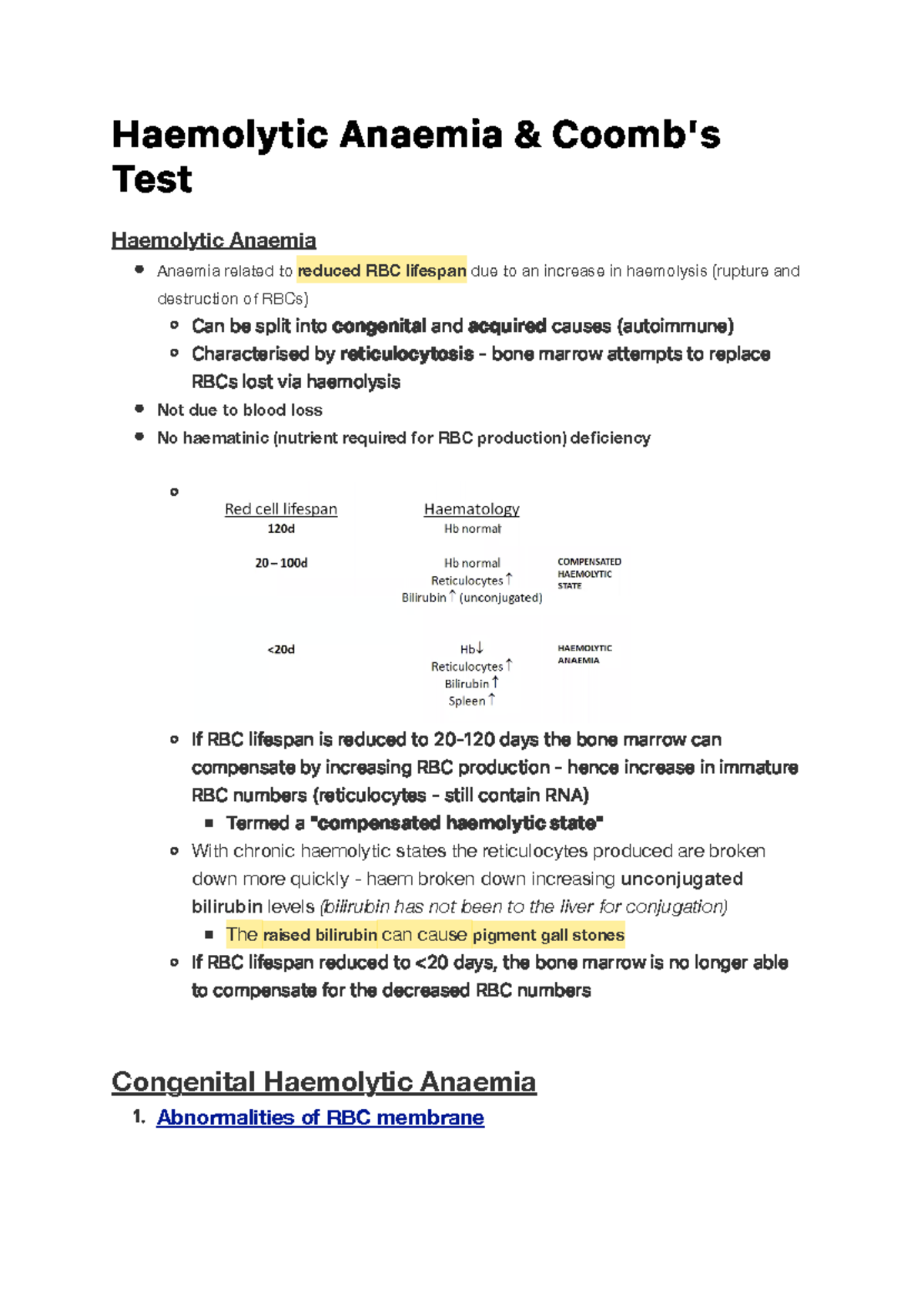 Haemolytic Anaemia and Coomb's Test - H a e m o l y t i c A n a e m i a ...